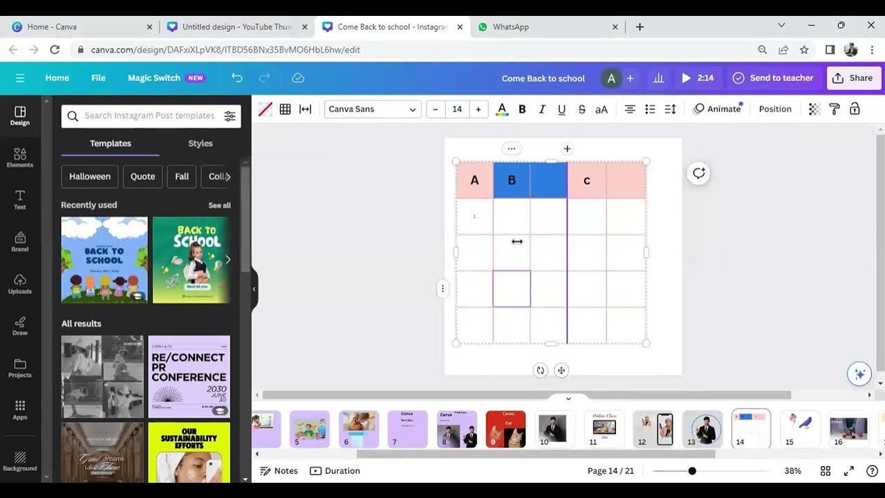 Canva Lecture 6th Part 1| How to Add Table Rows and Columns in Canva: - YouTube