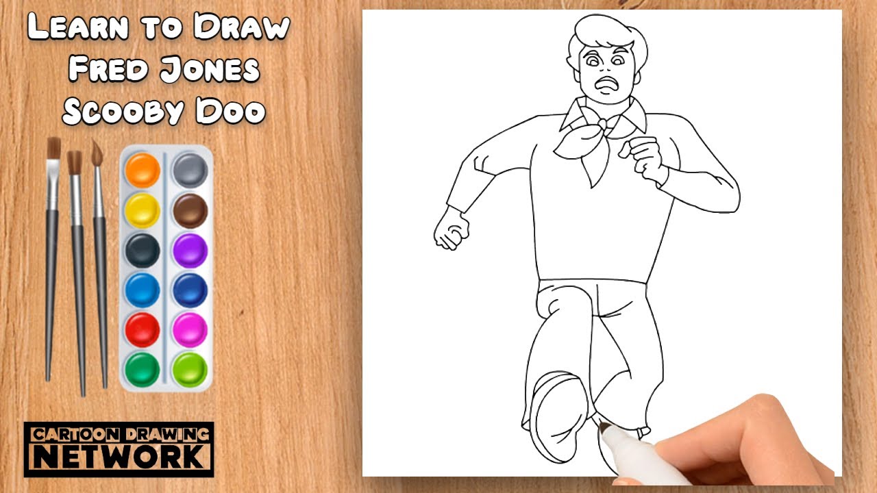 Fred Jones from Scooby Doo Drawing and Coloring for Kids, Toddlers ...