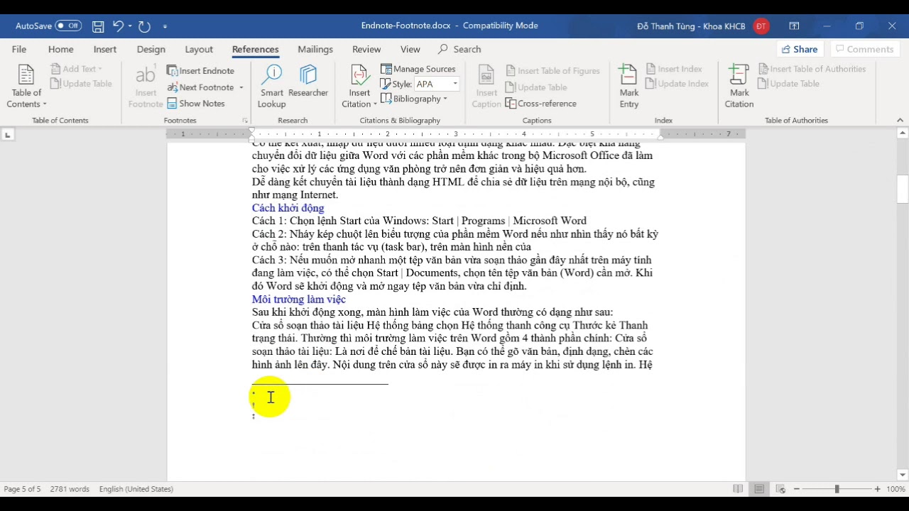 Cách tạo chú thích, trích dẫn (Ennote&Footnote) trong MS Word ...