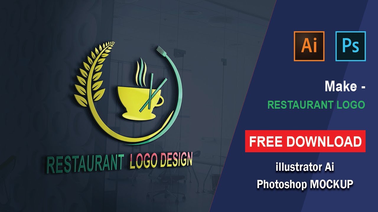 Make RESTAURANT LOGO DESIGN - Adobe Illustrator CC Speed Art - YouTube