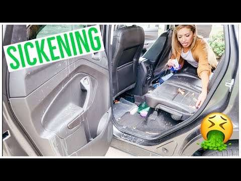 CLEAN WITH ME 2018 | MY CAR IS SCARY! 😱🤢🤮🚘 EXTREME CLEANING MOTIVATION!! 💪🏼✨