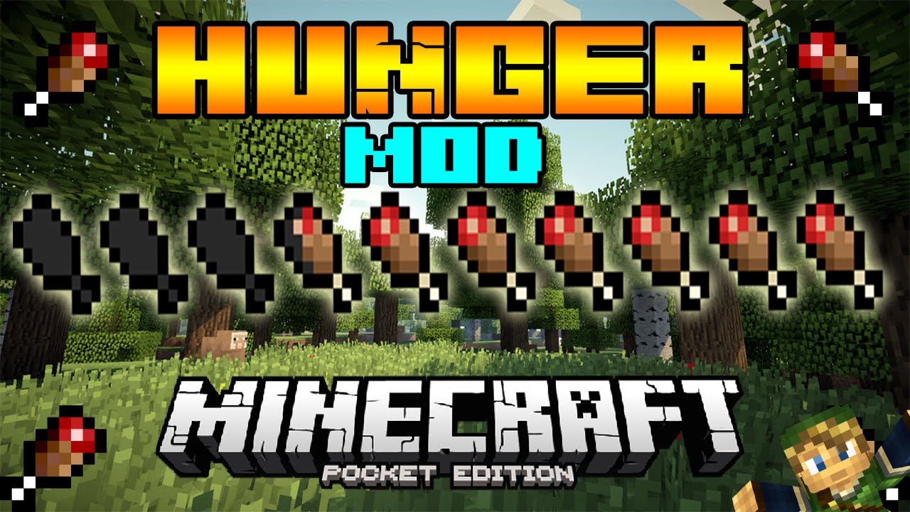 HUNGER MOD | Barra de Hambre | Minecraft PE | Descarga! - YouTube