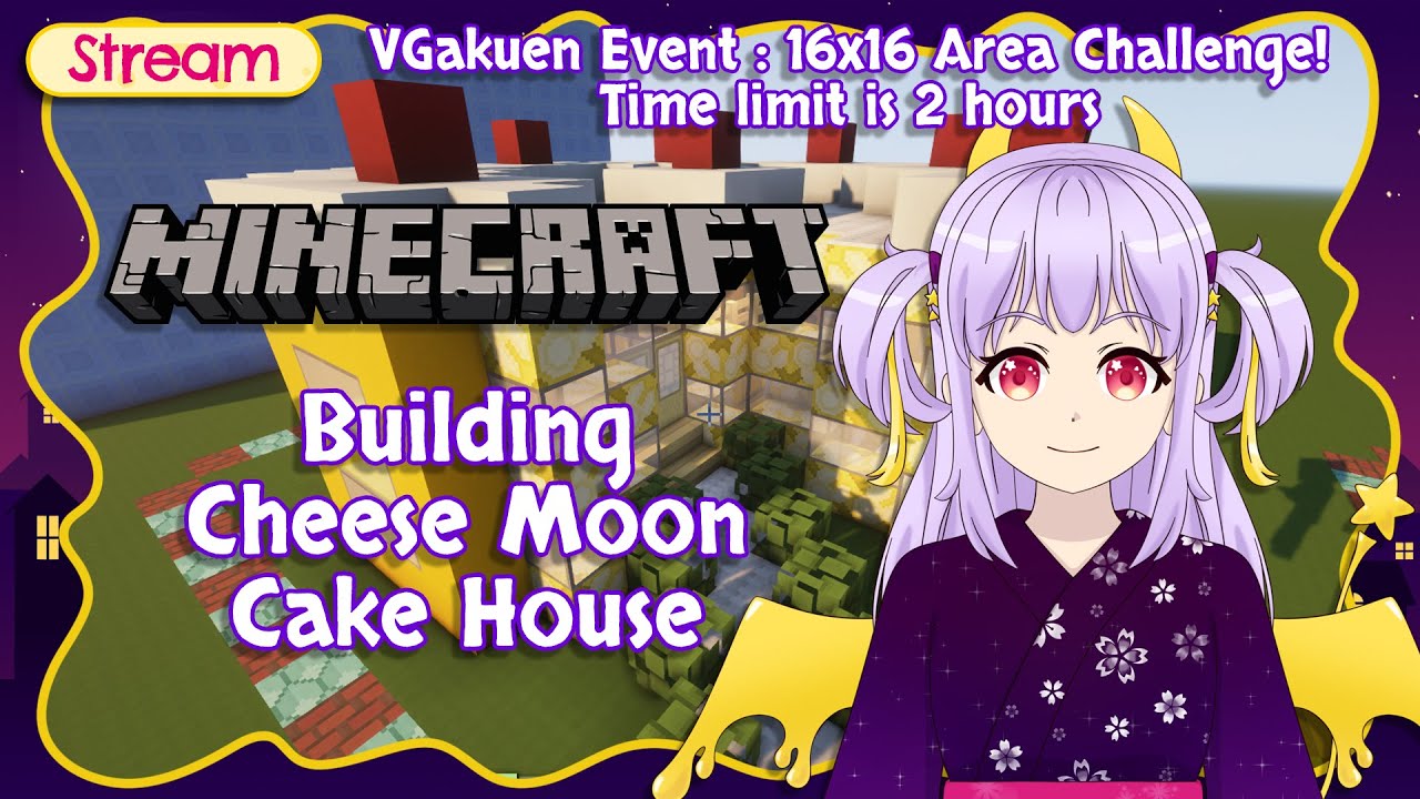 [Minecraft] 16x16 Area Challenge: Building Cheese Moon Cake House - YouTube