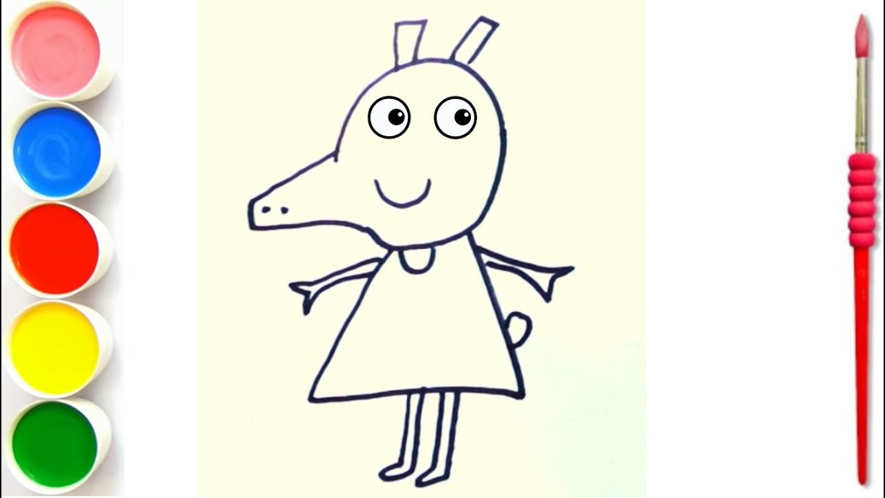 How To Draw Rebecca Rabbit From Peppa Pig - YouTube