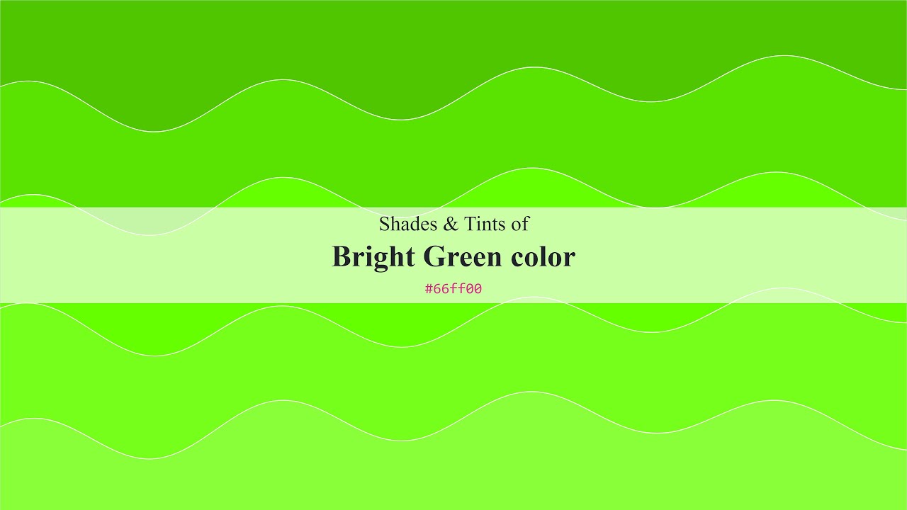 Shades & Tints of Bright Green color #66ff00 A Cool Green color #5ae200 ...