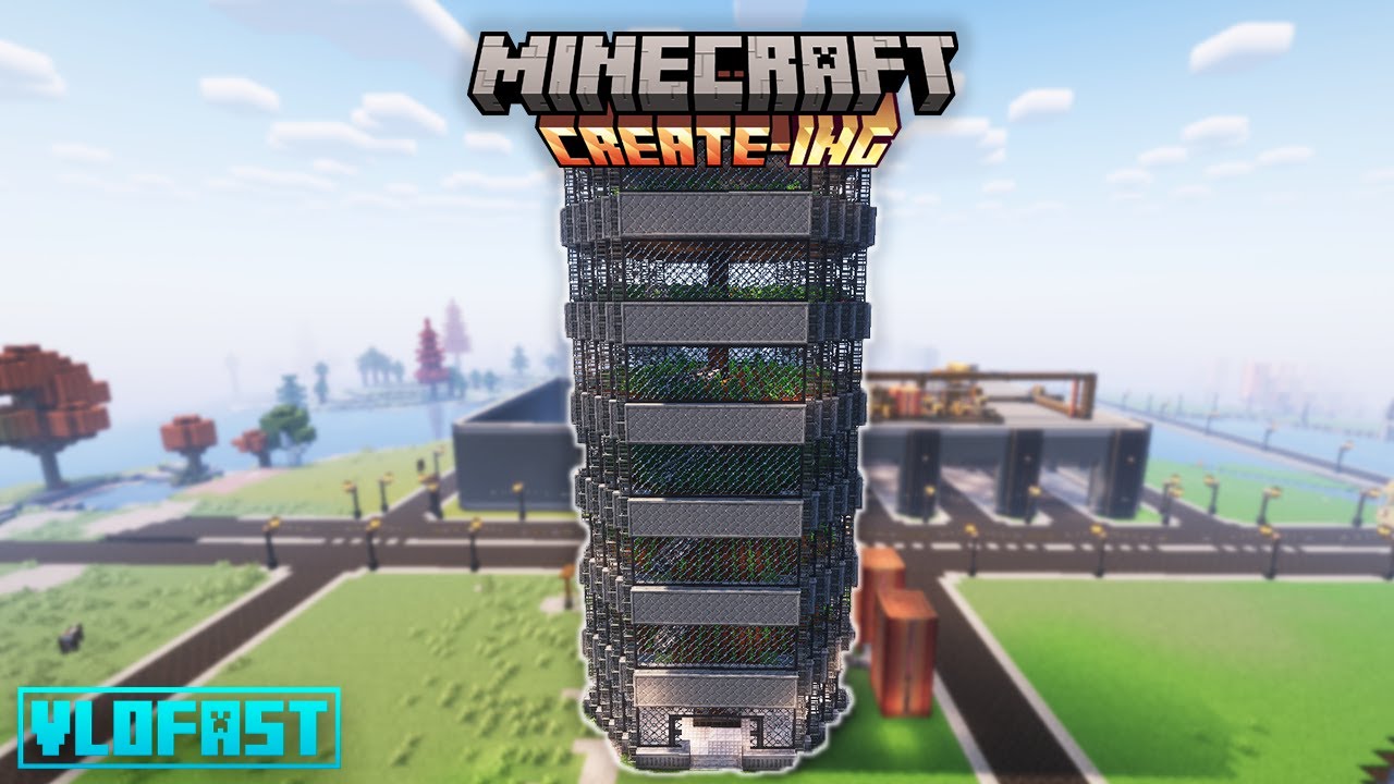 I made a CROP FARM TOWER to make POWER with the Create Mod in Minecraft ...
