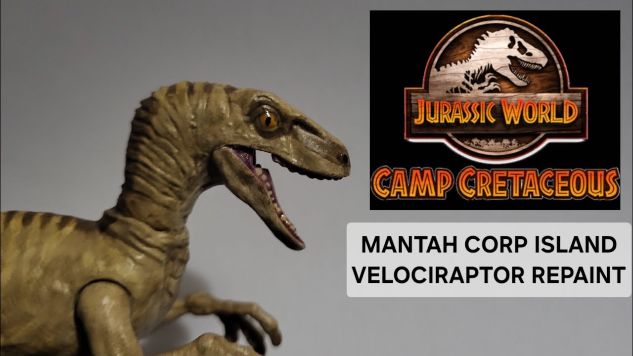 Jurassic World: Camp Cretaceous Mantah Corp Island Velociraptor Repaint ...