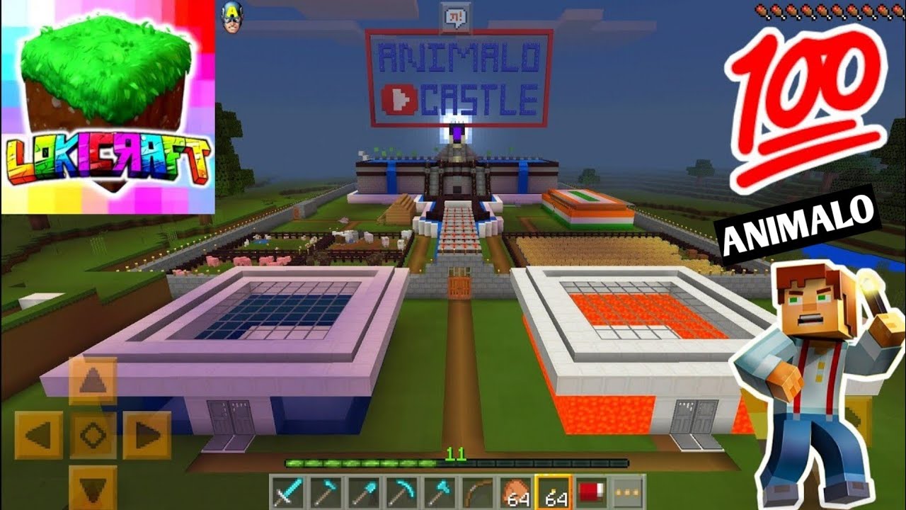 How to make castle in lokicraft - lokicraft castle - YouTube