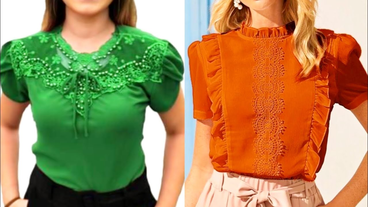 HERMOSAS BLUSAS CON DISEÑOS DE CUELLO DE TENDENCIA - YouTube