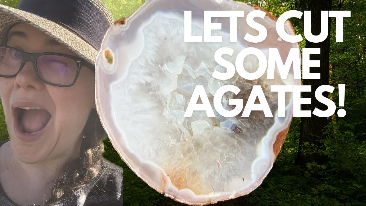 Cut those AGATES! Cutting open whole nodules on my Hi-Tech Trim Saw ...