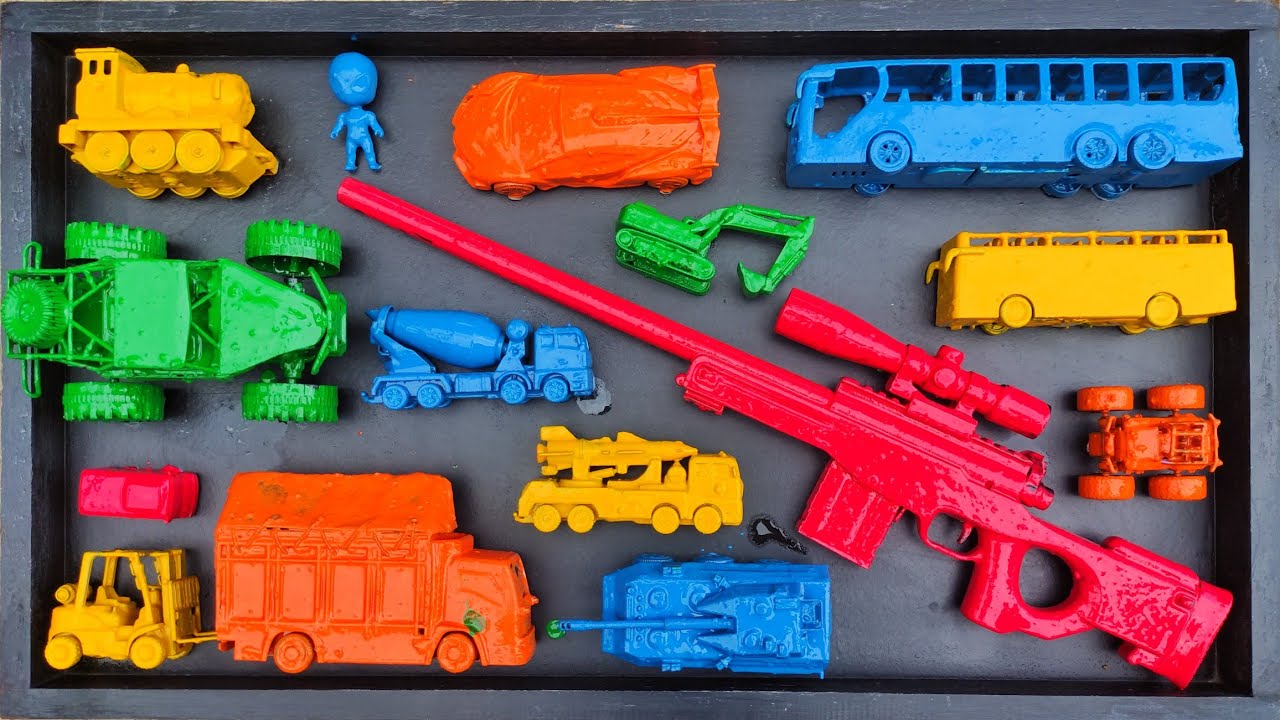 Membersihkan Mainan Mobil Balap, Truk Molen, Kereta Api, Bus Telolet ...