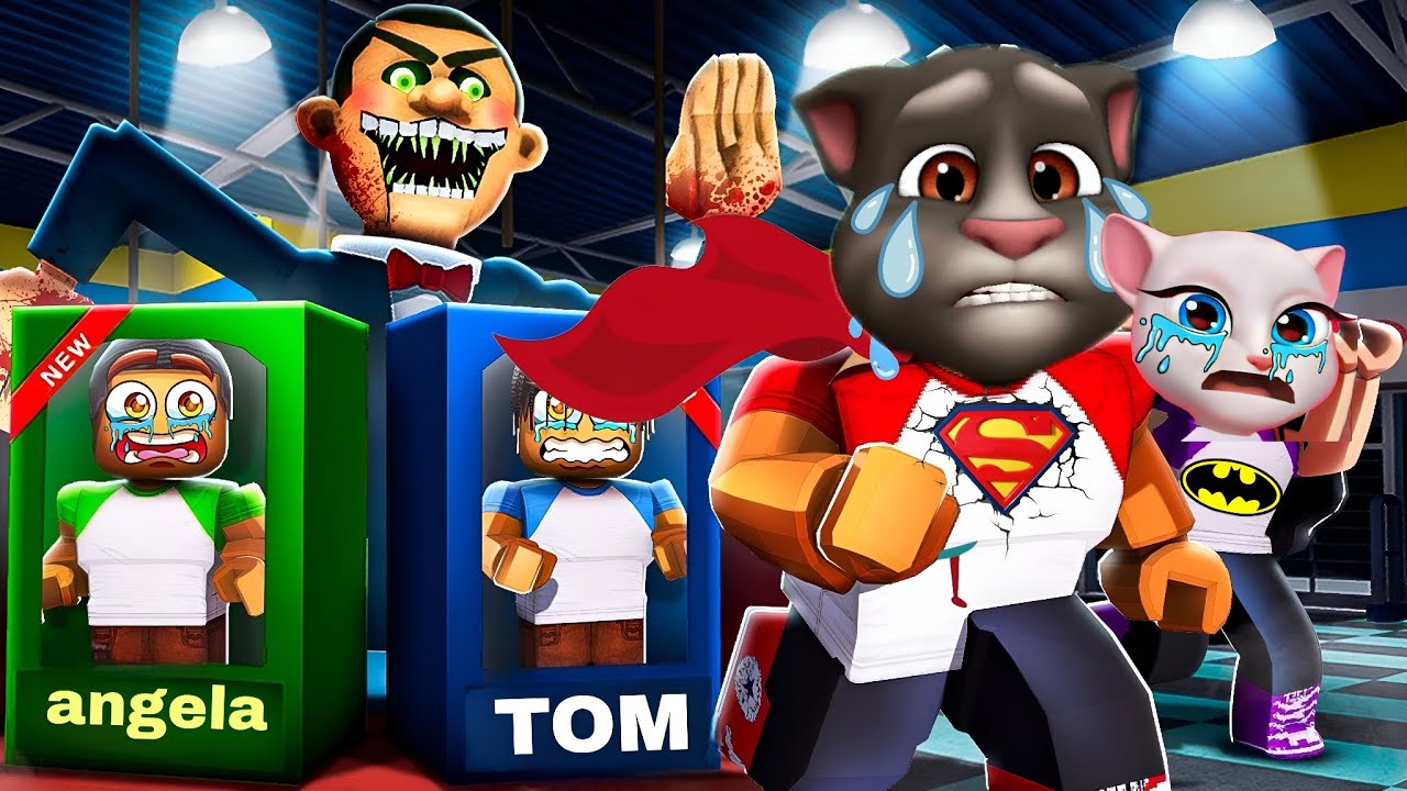 My Talking Tom TRAPPED by Evil Mr. Funny in Roblox. - YouTube