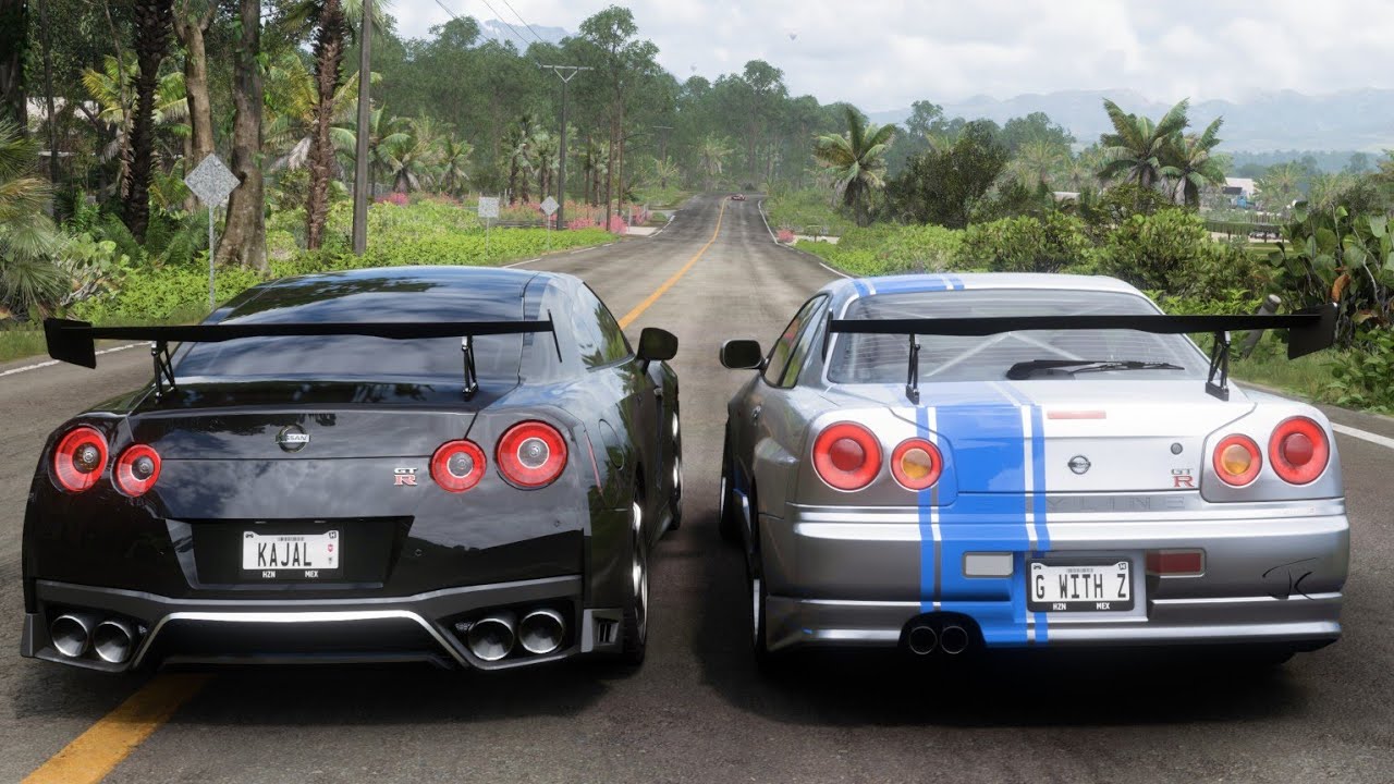 Nissan Nismo GTR R35 and Skyline R34 GTR Convoy | Forza Horizon 5 ...