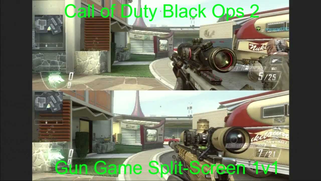 Call of Duty Black Ops 2 Gun Game Splitscreen 1v1 on Nuketown 2025 - YouTube