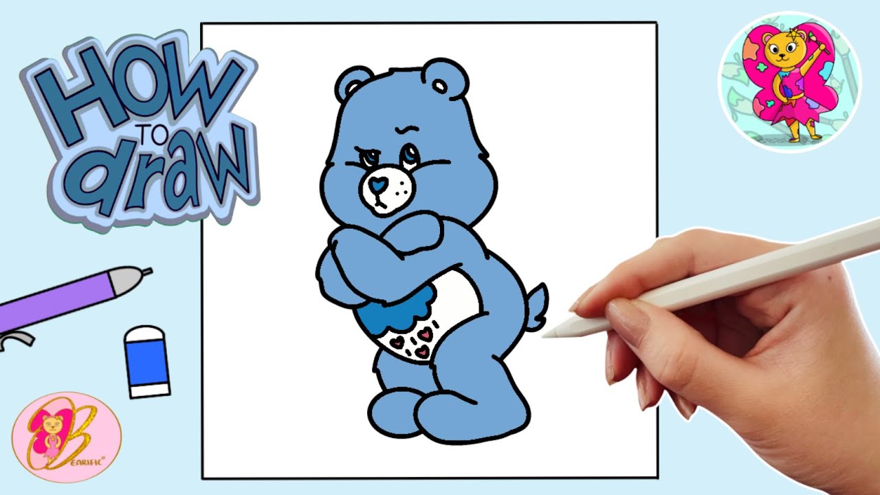 How to draw a Grumpy Care Bear - YouTube