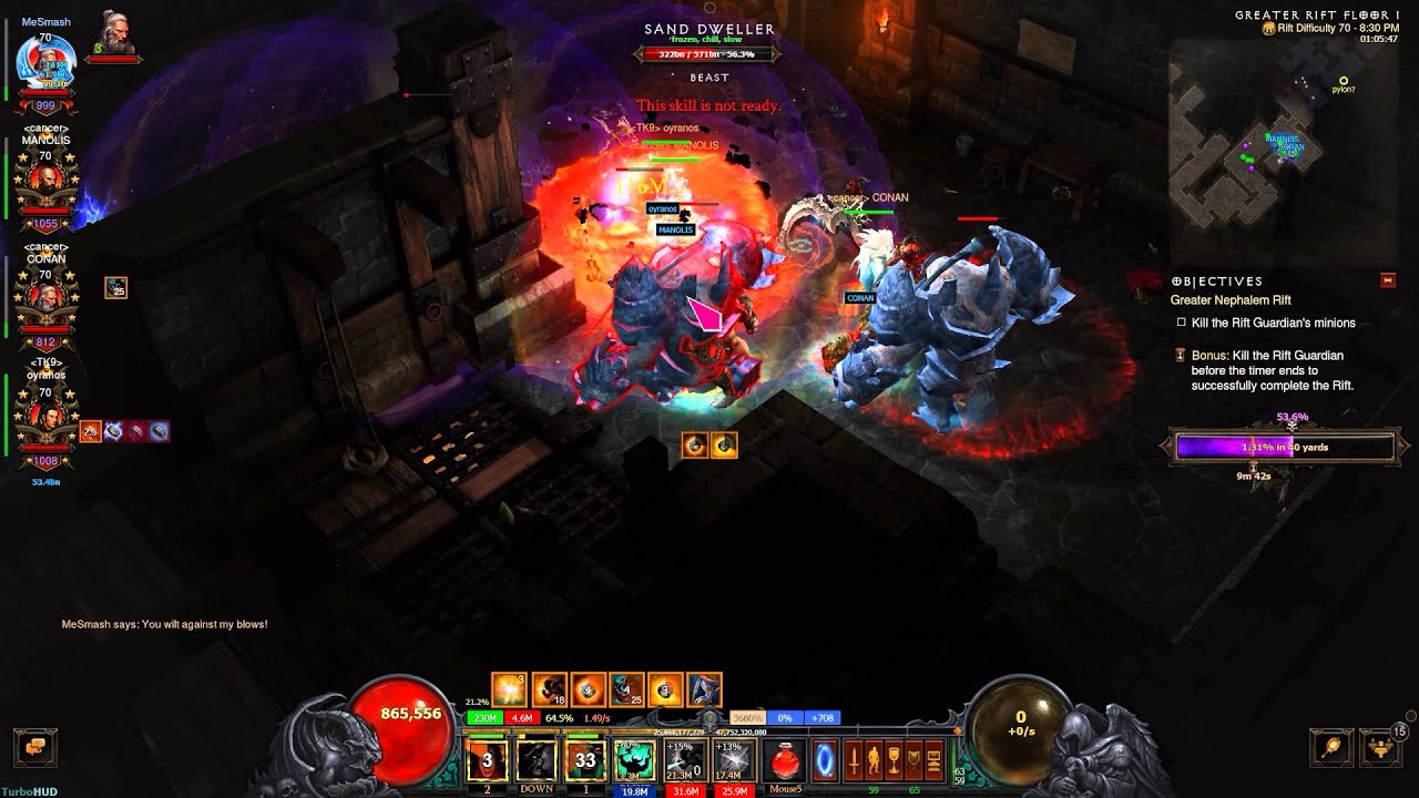 Diablo 3 Raekor 2.4 Barbarian GR70 Massive Boulder Toss damage - YouTube