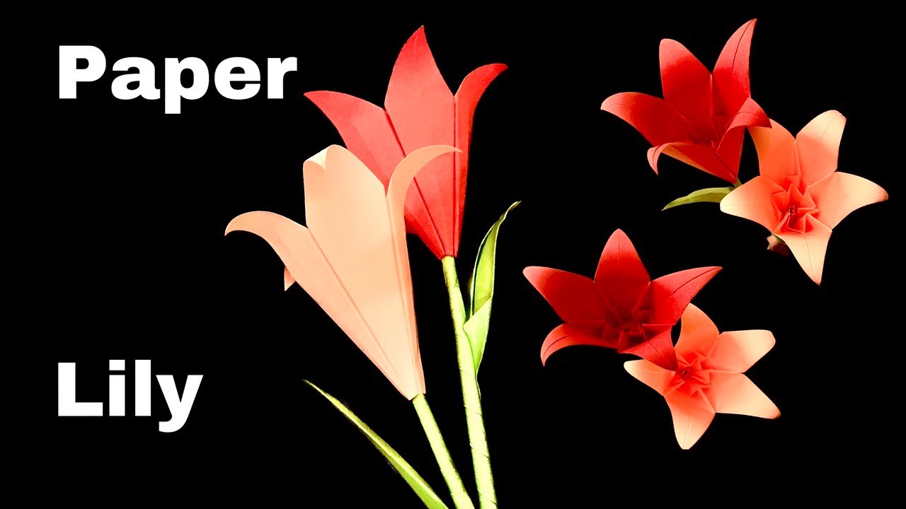 Paper lily making easy / How to make a paper lily flower step by step ...