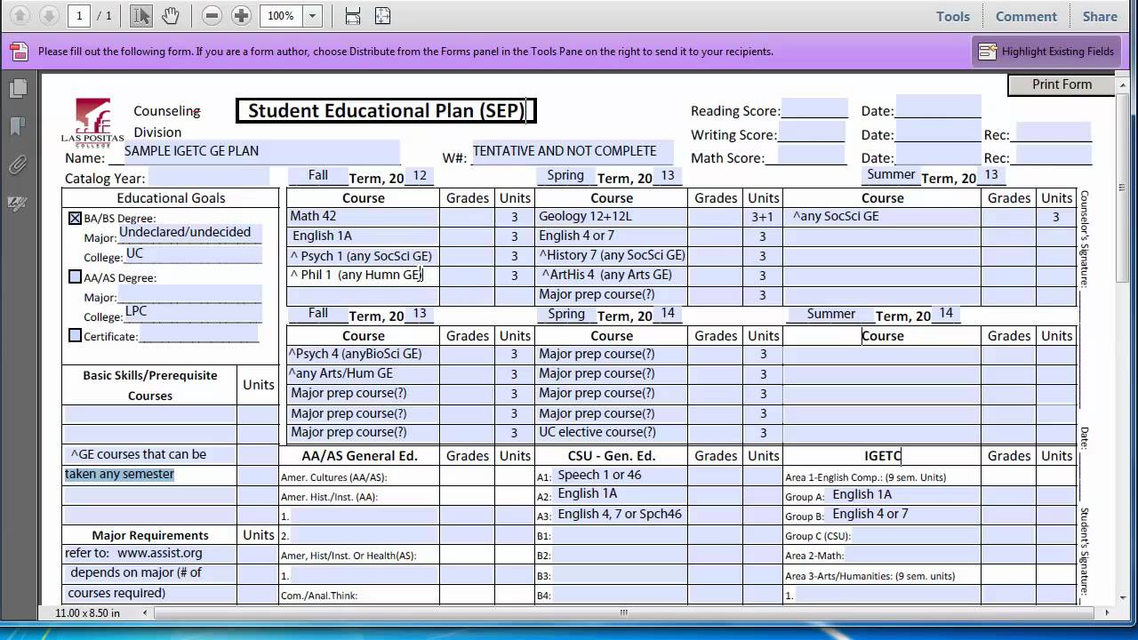 Sample IGETC GE Plan - YouTube