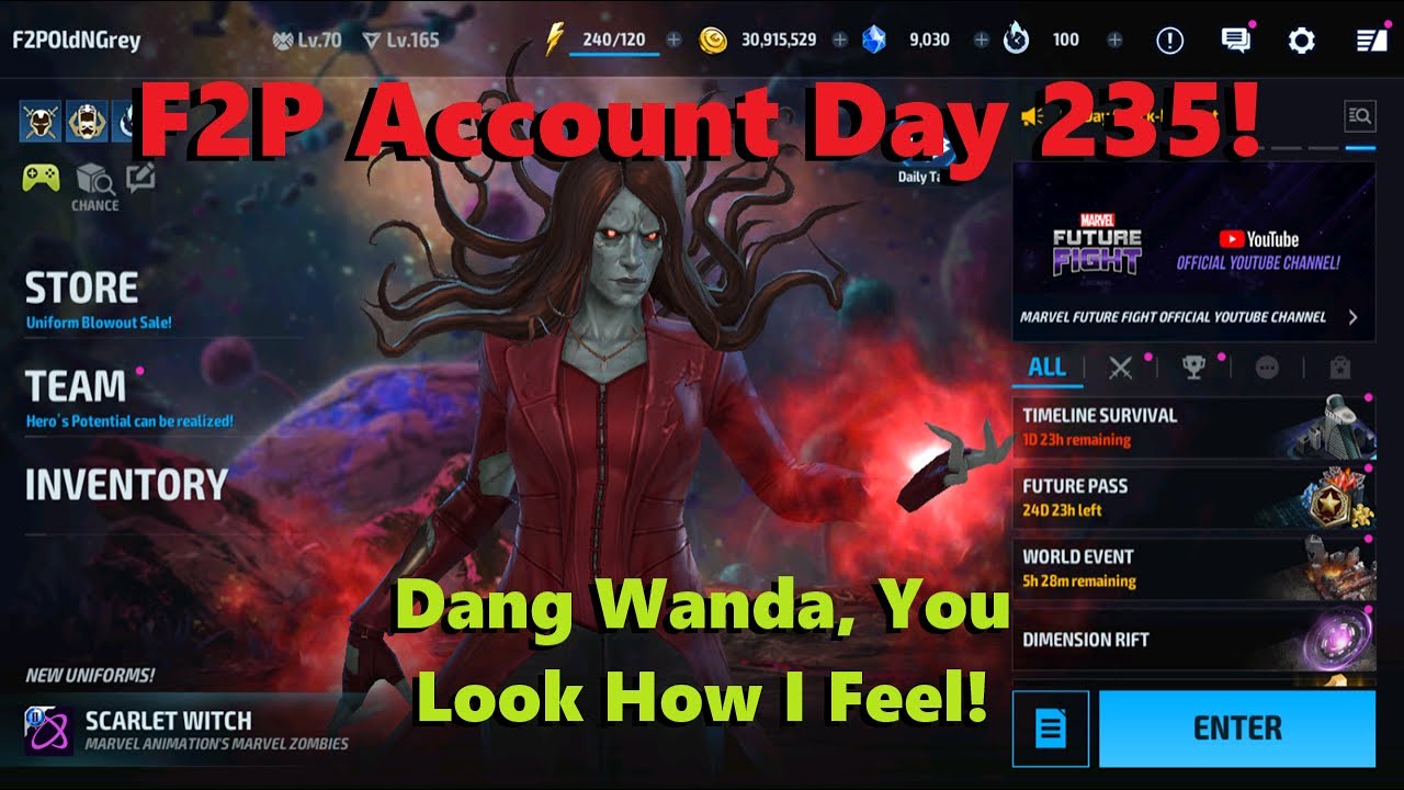 Marvel Future Fight: F2P Account Day 235! Dang Wanda, You Look How I ...