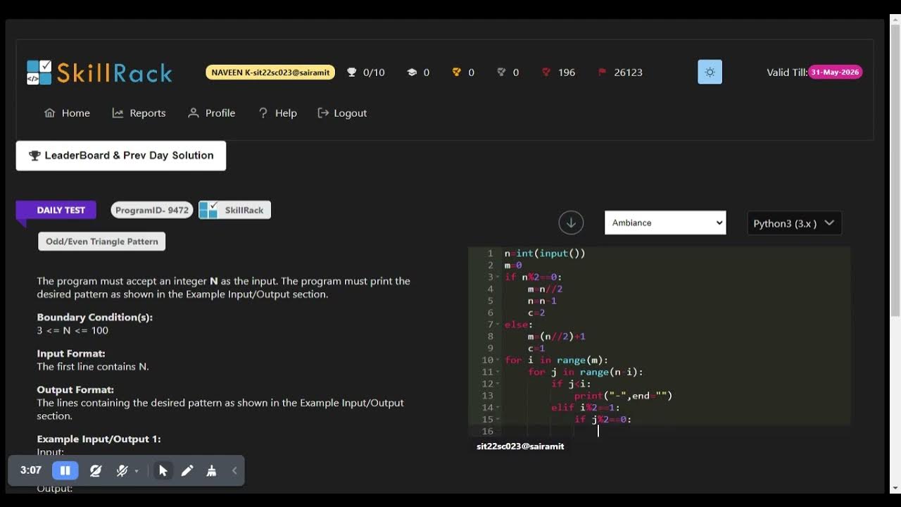 Skillrack Daily Test skillrack Python 13 9 2023 skillrack Daily skillrack-daily-test-skillrack-python-13-9-2023-skillrack-daily