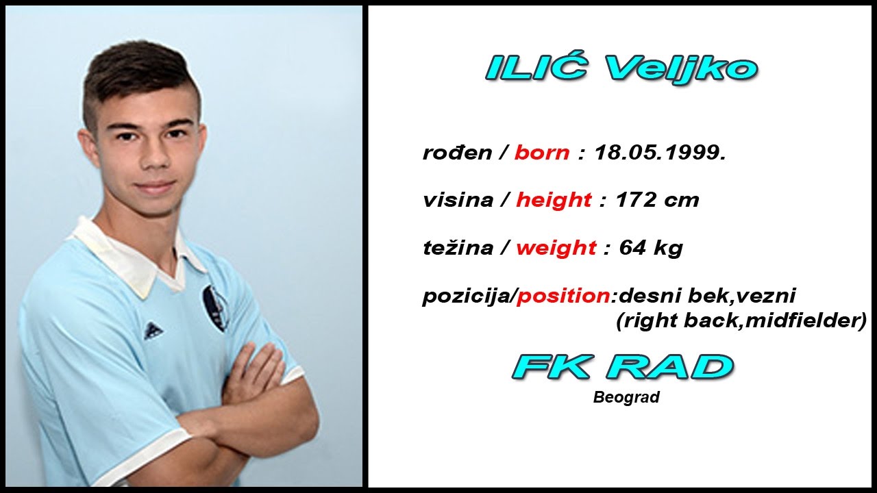 Veljko Ilic FK Rad 2016 - YouTube