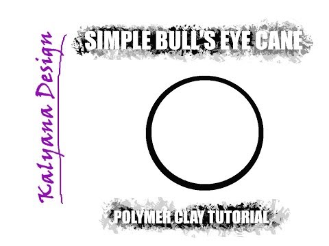 Simple bull's eye cane - basic canes - polymer clay tutorial 129