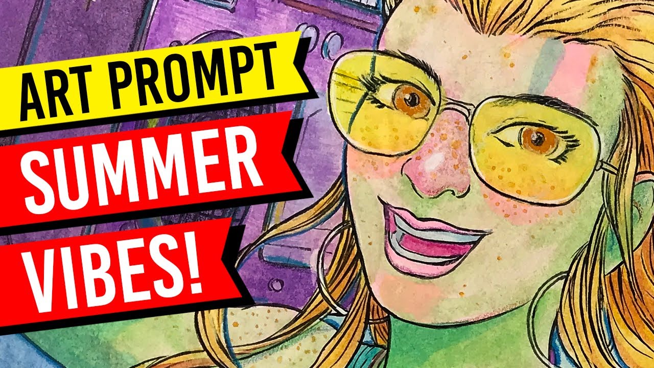 SUMMER VIBES: 100 Drawing Prompt Challenge (3 of 100) Sketchbook ...