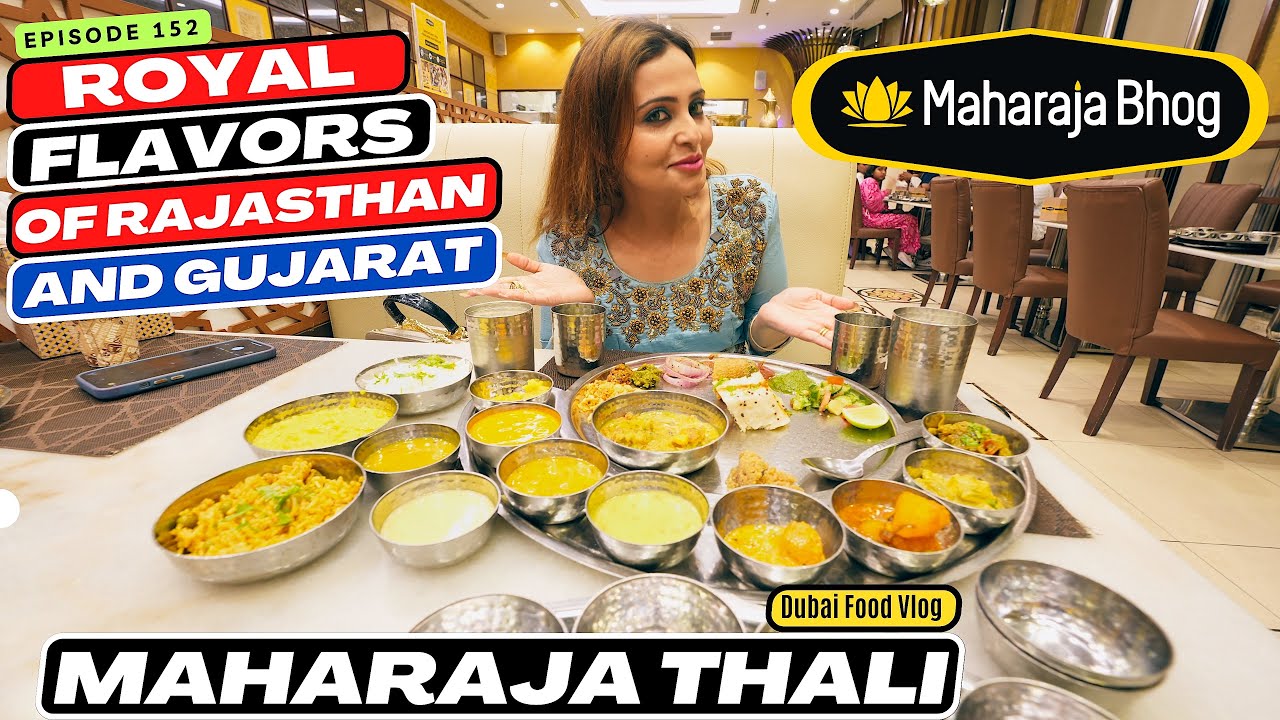 Maharaja Bhog Dubai: Veg premium Maharja thali eating challenge with ...
