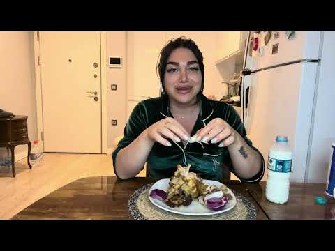 BÜTÜN TAVUK YUTTUM #mukbang #asmr #chicken 