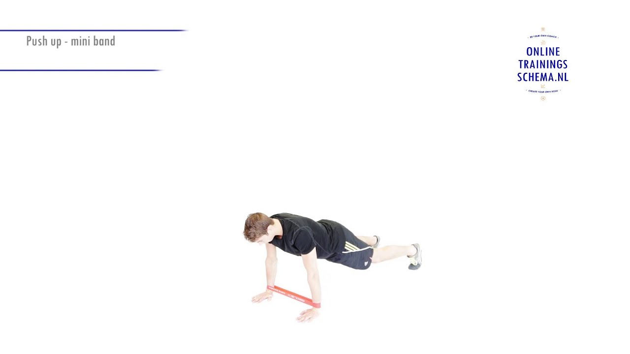 Push up - Mini band - Onlinetrainingsschema.nl - YouTube