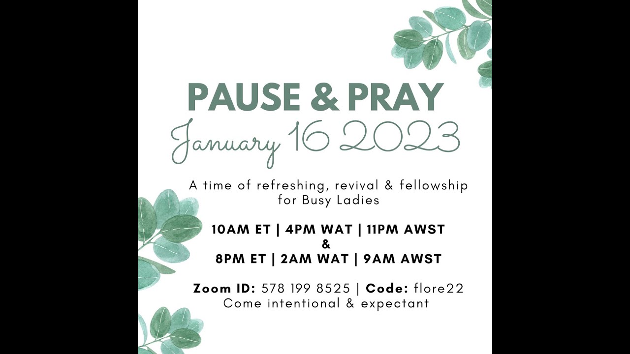 Pause & Pray - January 15 (Part 1) - YouTube