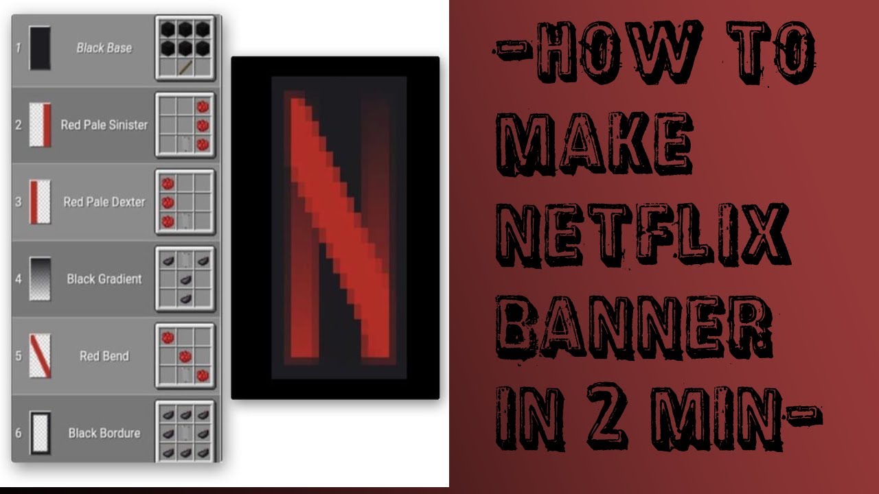 Minecraft Tutorial on HOW TO MAKE A NETFLIX BANNER (less than 2 min ...