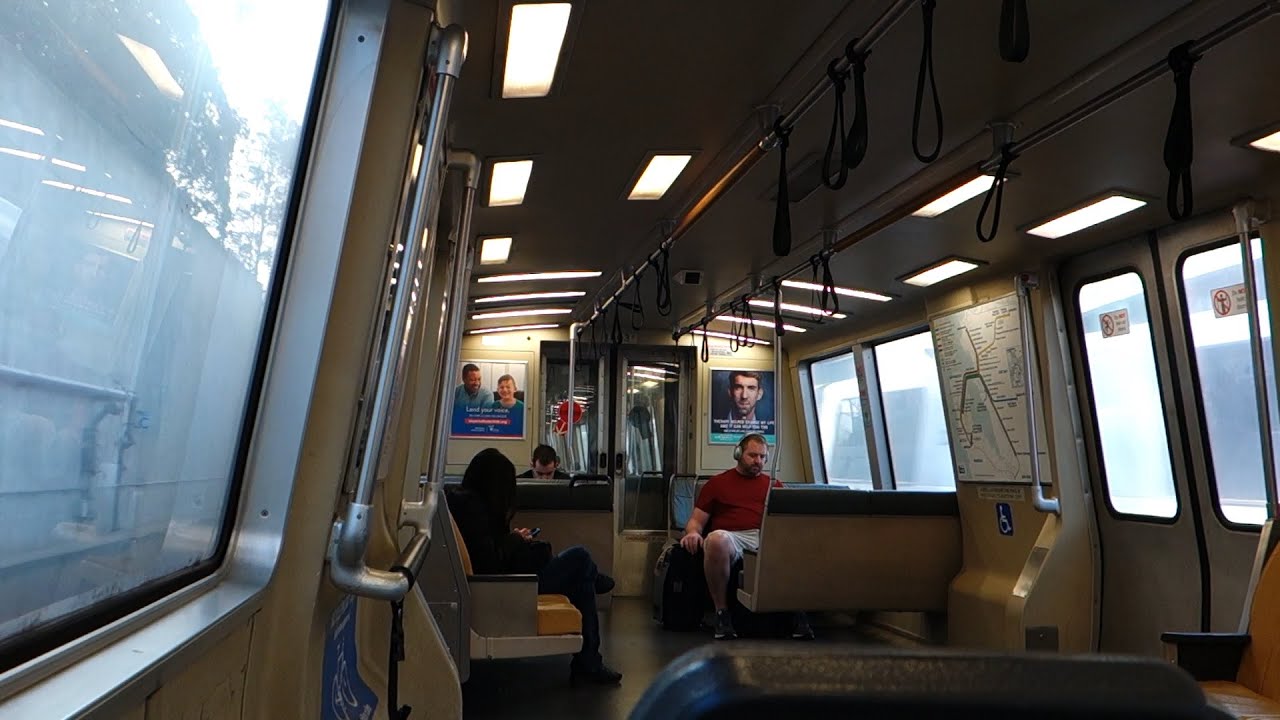 BART(Bay Area Rapid Transit) : On-Board The Yellow Line Train Between ...