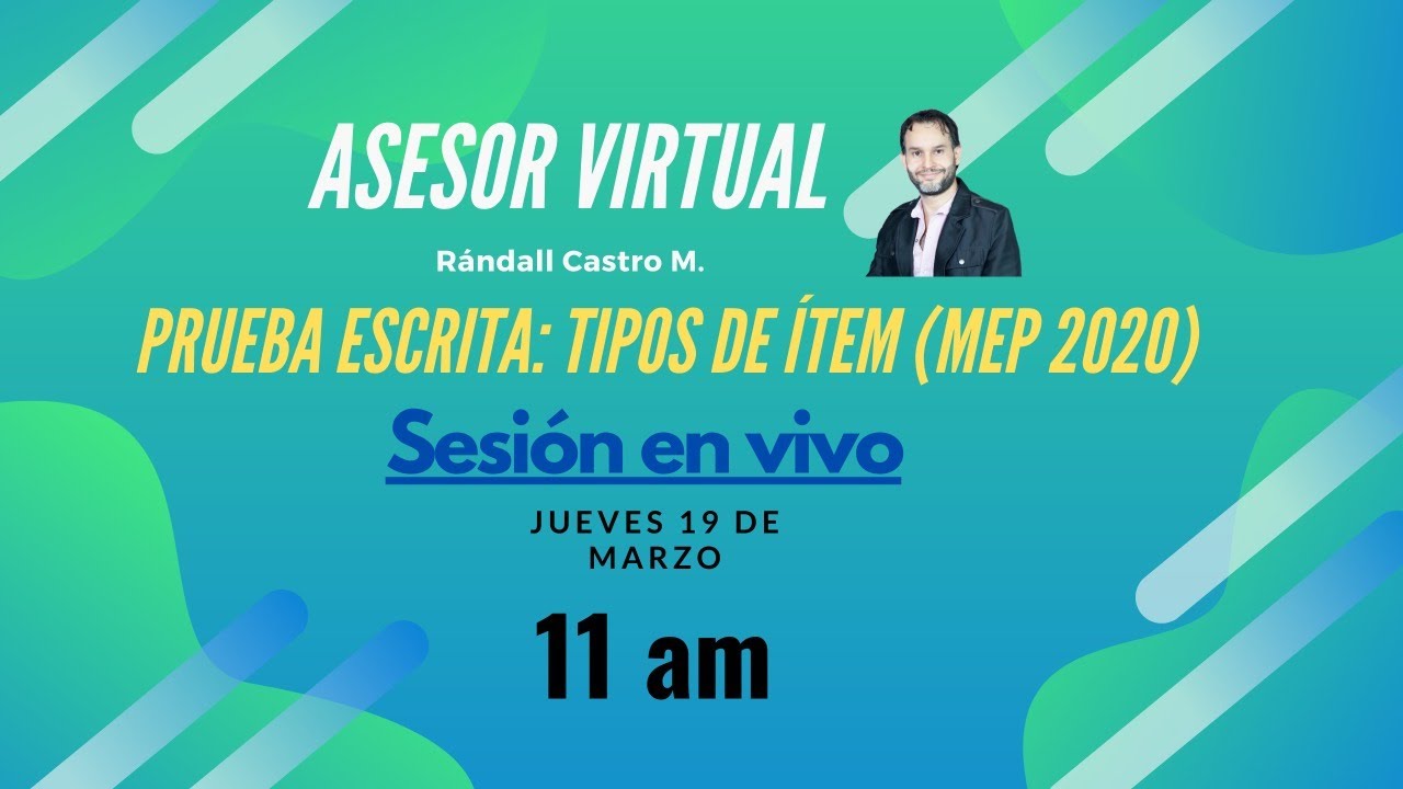 #4 Prueba escrita y tipos de ítem MEP 2020 - YouTube