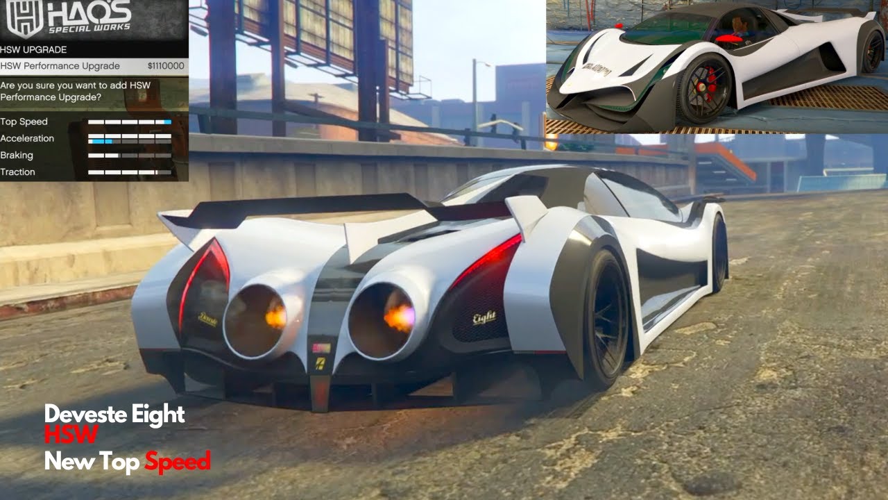 Deveste Eight HSW All Upgrades Performance GTA New Top Speed - YouTube