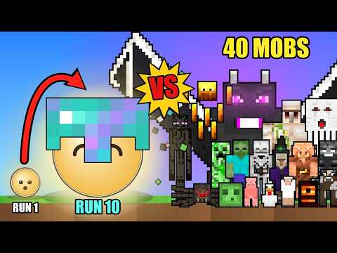 Seed vs 40 Minecraft Mobs 🐉 He Gets STRONGER Every Time He Dies