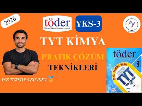 TÖDER YKS-3 TYT KİMYA ÇÖZÜMLERİ | Yks 4.sünden Konu Anlatım Destekli | YKS KİMYA | YKS 2026