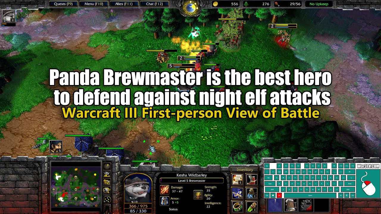Panda Brewmaster is the best hero to defend against night elf attacks ...