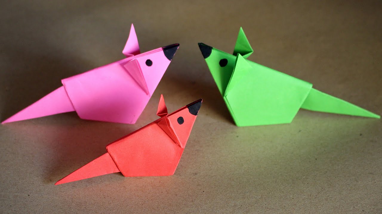 Membuat Origami Tikus Sederhana// Origami Hewan - YouTube