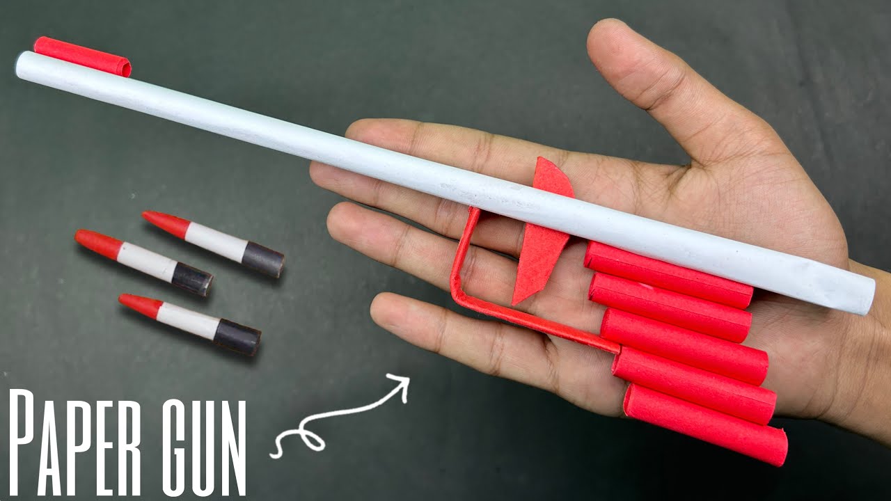 How to make long paper gun at home | diy paper gun easy and fast | DIY ...