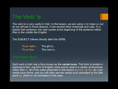 Progress in Irish lesson 1 - YouTube