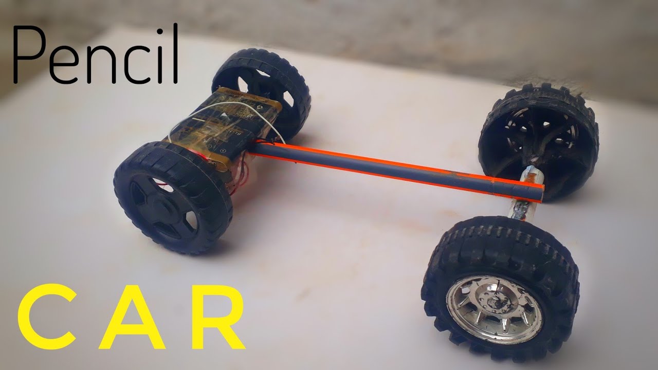 diy pencil car | How to Make simple car at Home - Using dc motor - YouTube