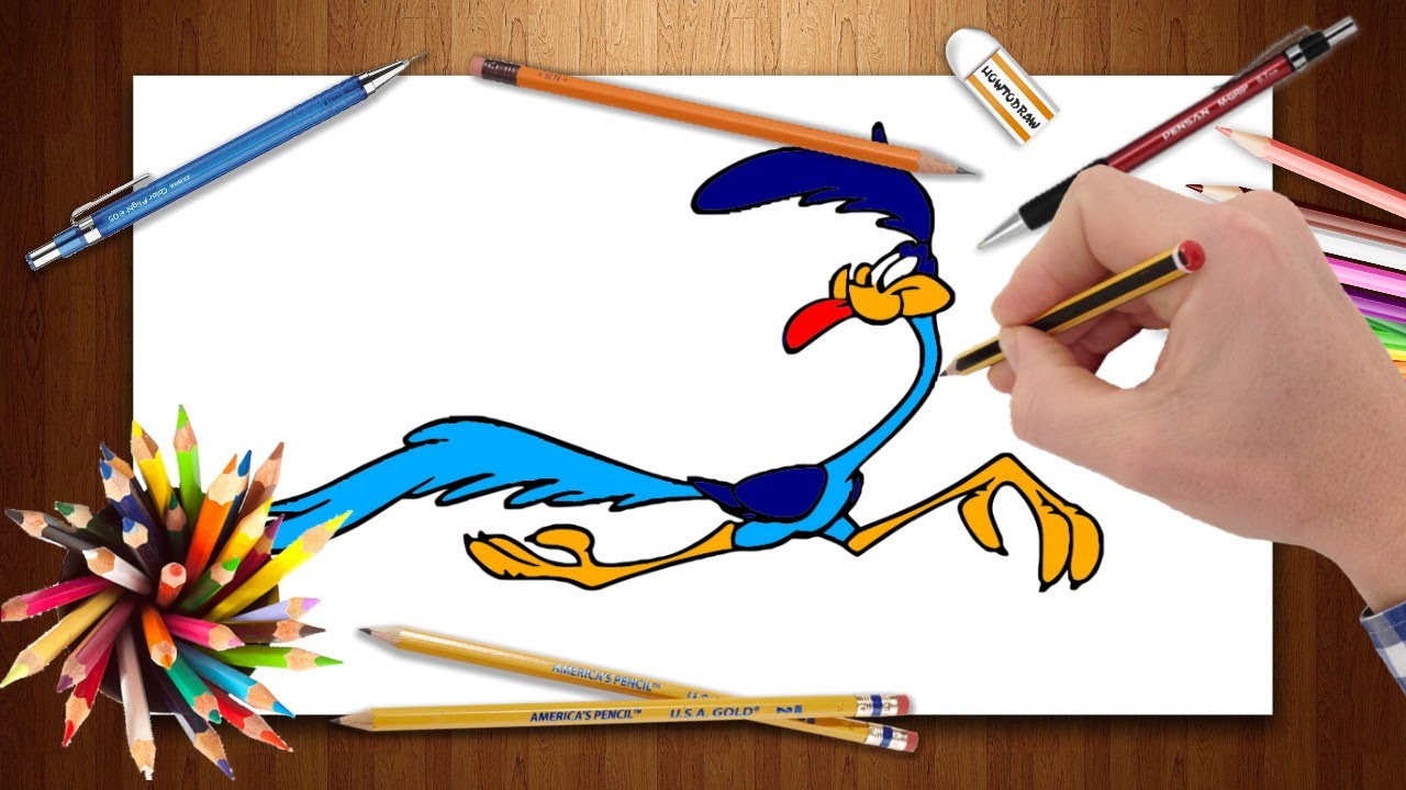 Road Runner Drawing - How to draw Road Runner - How to draw Looney ...