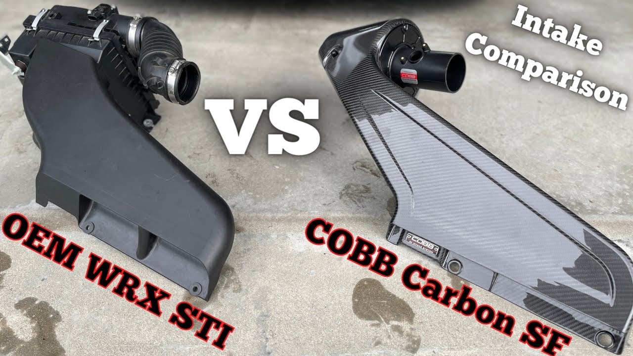 Intake Comparison OEM WRX STI vs COBB Redline Carbon SF - YouTube