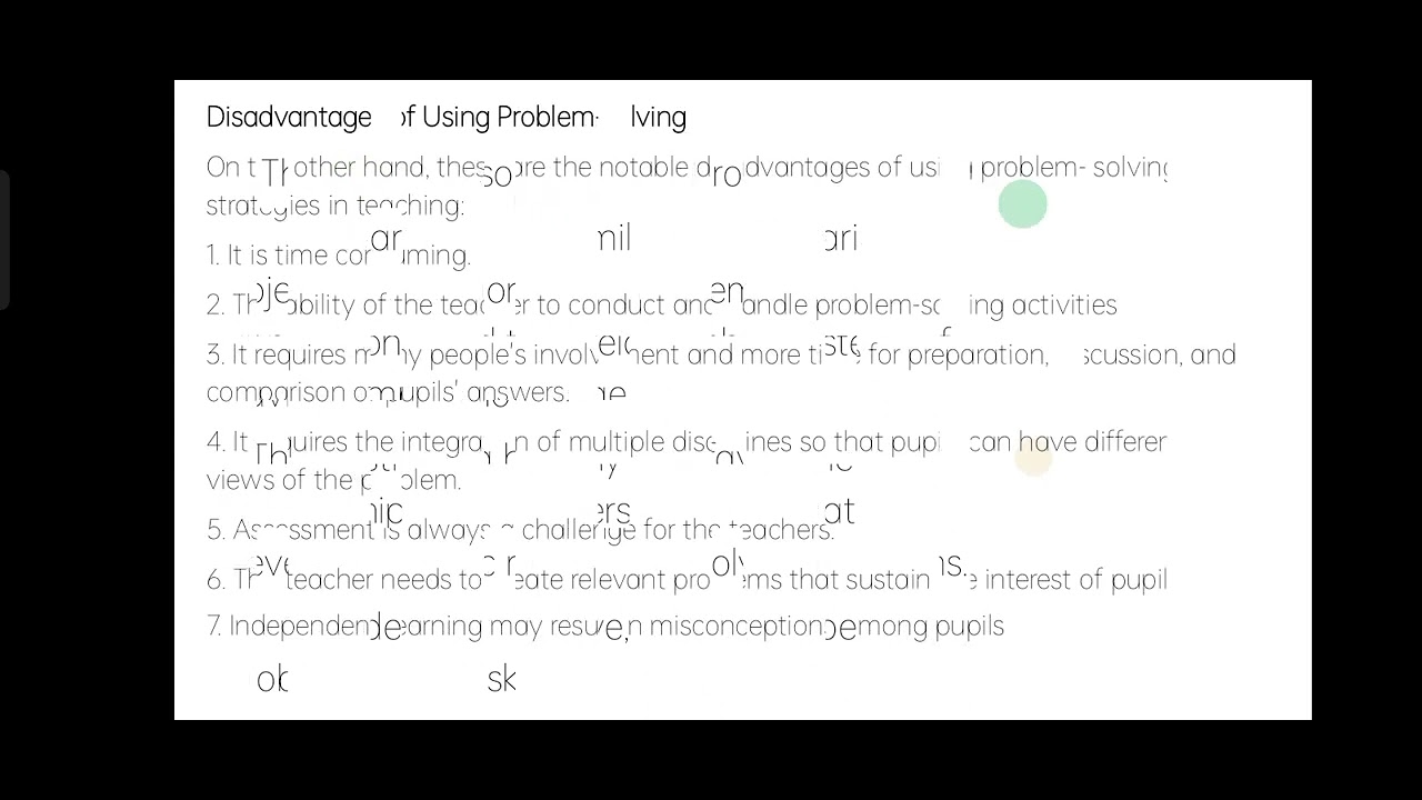 Problem solving Advantages and Disadvantages (group13) - YouTube