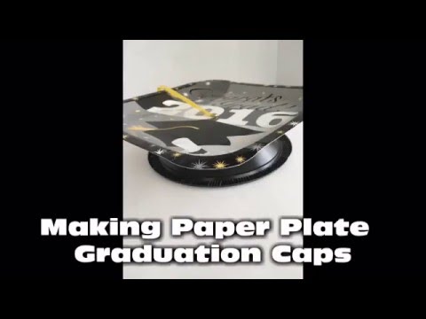 How To Make Paper Plate Graduation Caps - YouTube