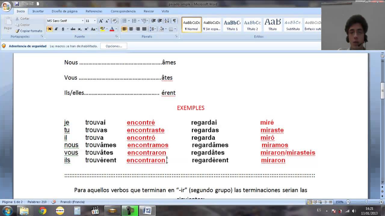 Curso de frances 36 : El pasado simple - YouTube
