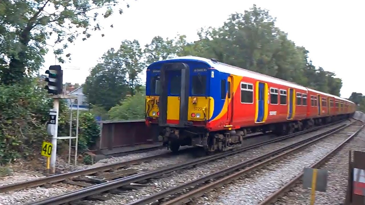 SWR Class 455 ride - Motspur Park to Worcester Park with loud traction ...