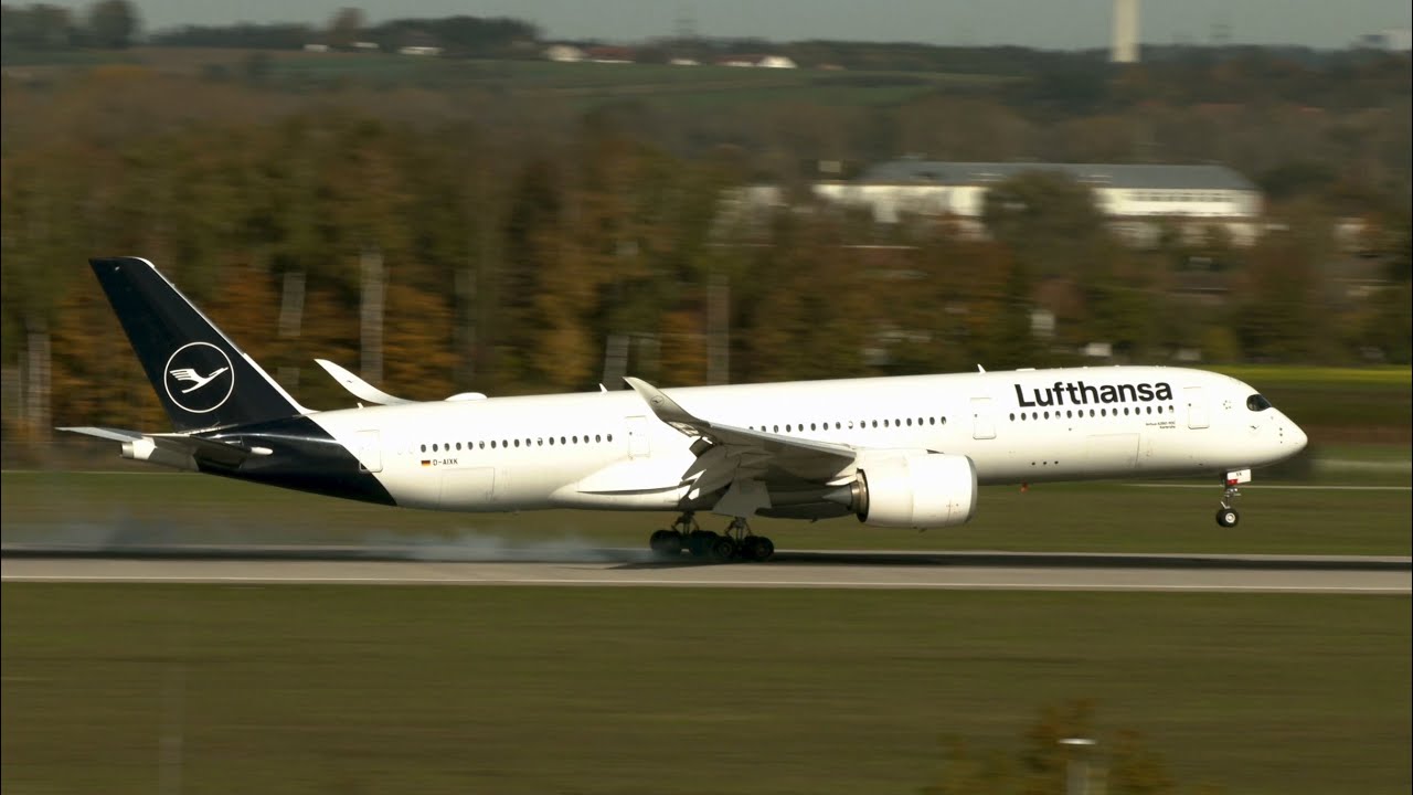 [4k] Lufthansa runway action at Munich - YouTube