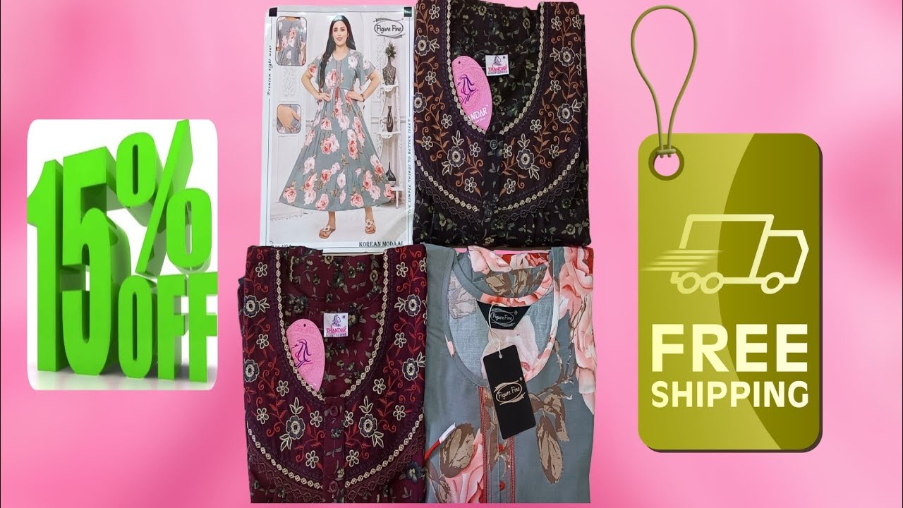 Basic spun || M size || Cotton nightys || XXL || Frock models || L size ...